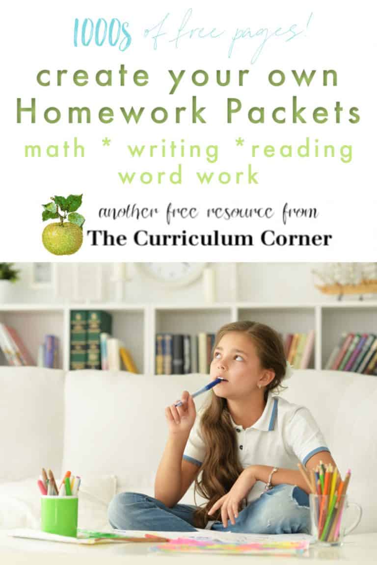 Packets for Home Learning (Homework Packets) - The Curriculum Corner 123