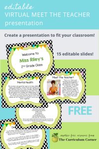 Virtual Meet the Teacher Presentation - The Curriculum Corner 123