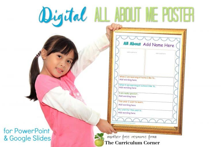 Digital All About Me Poster - The Curriculum Corner 123