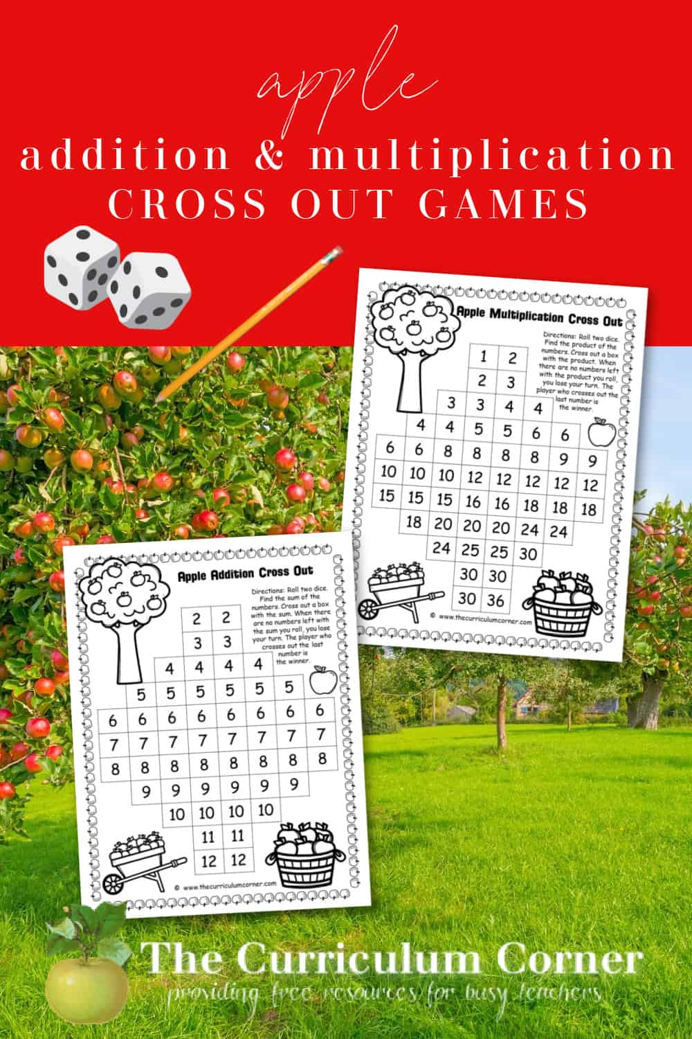 Apple Cross Out Games - The Curriculum Corner 123
