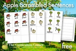 Apples Scrambled Sentences - The Curriculum Corner 123