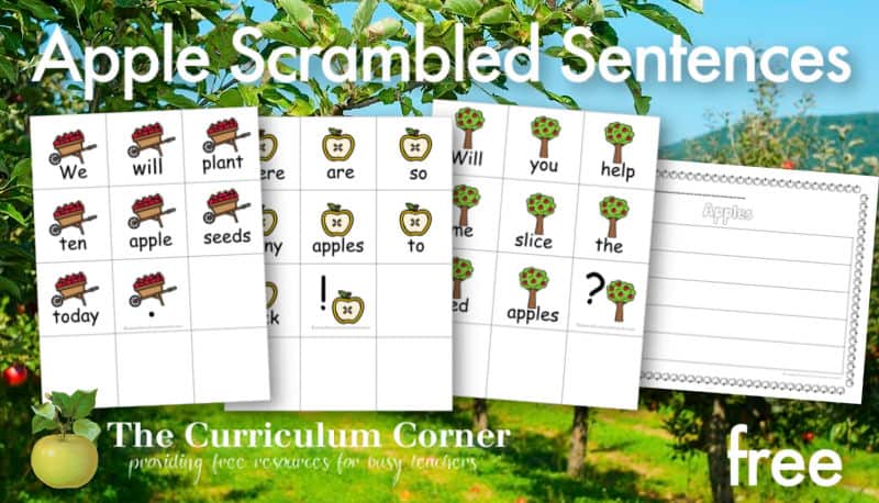 Apples Scrambled Sentences - The Curriculum Corner 123