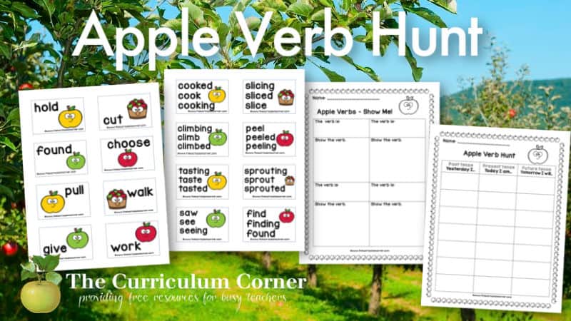 Apple Picking Verb Hunt - The Curriculum Corner 123