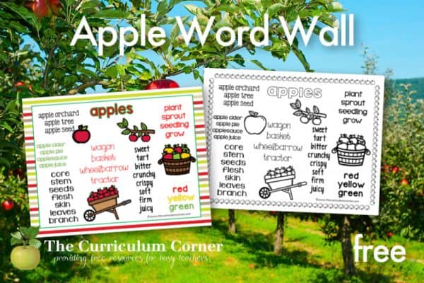 apple-word-wall - The Curriculum Corner 123
