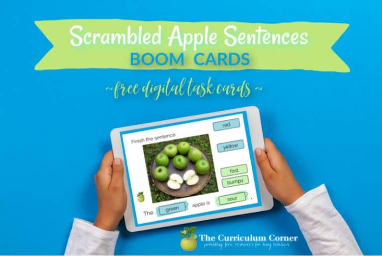 Apple Sentence Boom Cards - The Curriculum Corner 123