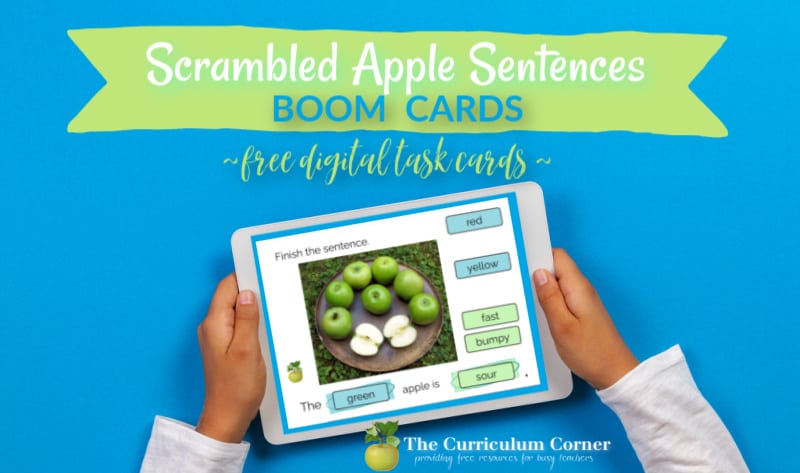 Apple Sentence Boom Cards - The Curriculum Corner 123