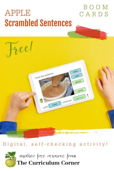 Apple Sentence Boom Cards - The Curriculum Corner 123