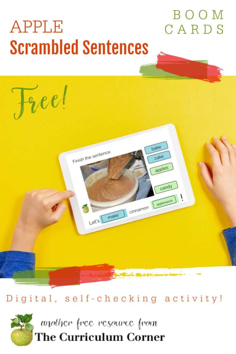 Apple Sentence Boom Cards - The Curriculum Corner 123