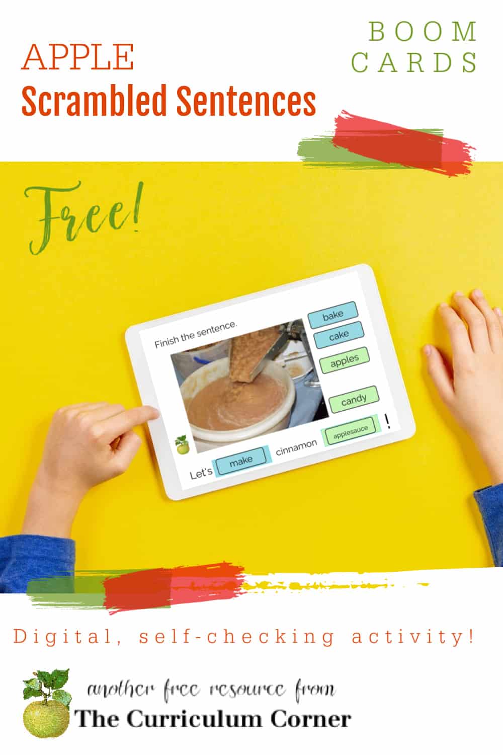 Apple Sentence Boom Cards - The Curriculum Corner 123