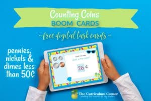 Beach Counting Coins Boom Cards #1 - The Curriculum Corner 123