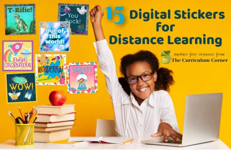 Digital Stickers for Distance Learning - The Curriculum Corner 123