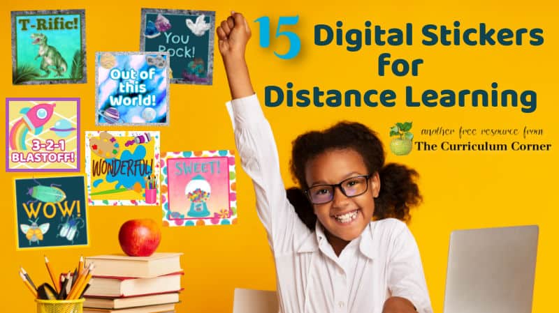 Digital Stickers for Distance Learning - The Curriculum Corner 123