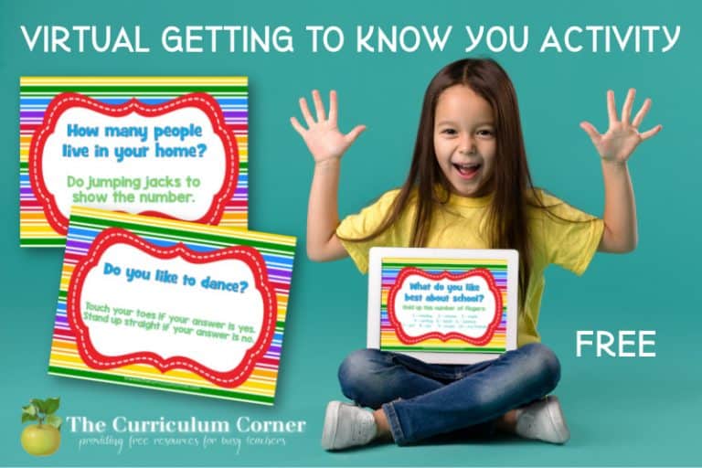 Virtual Getting to Know You Activity - The Curriculum Corner 123