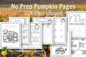 Pumpkin No Prep pages - The Curriculum Corner 123