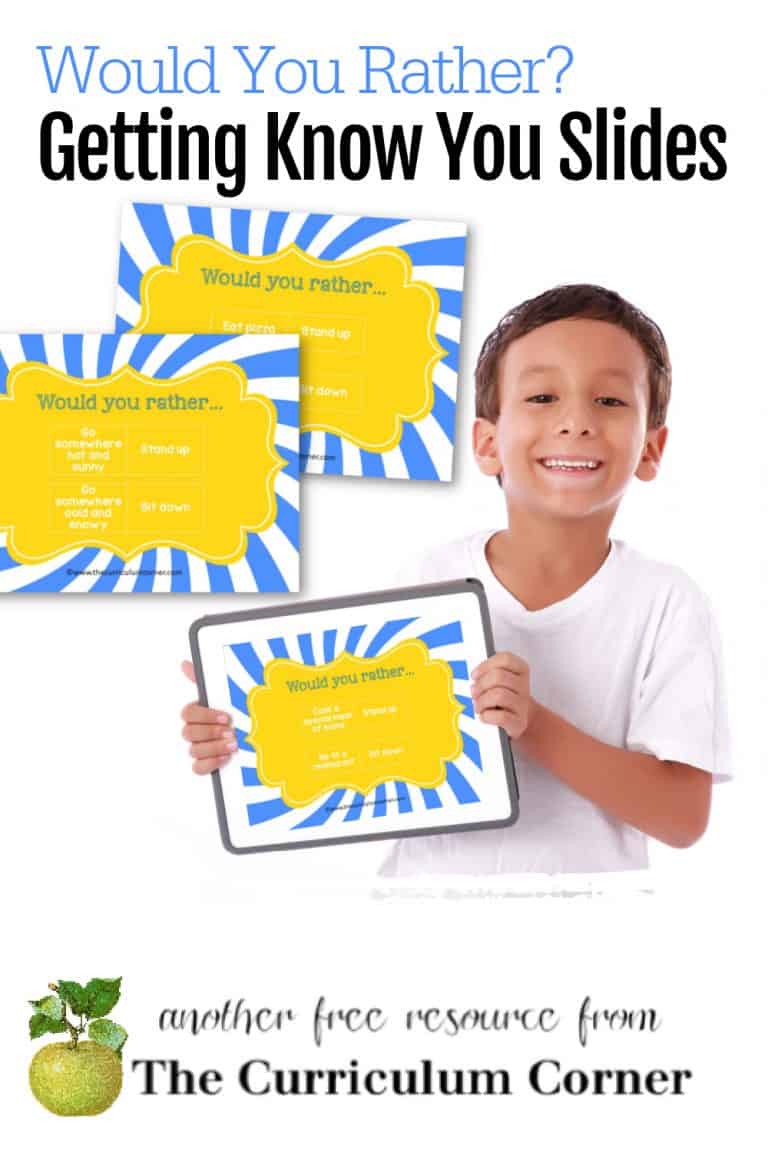 Virtual Would You Rather Introduction Activity - The Curriculum Corner 123