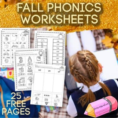 fall phonics worksheets feature - The Curriculum Corner 123