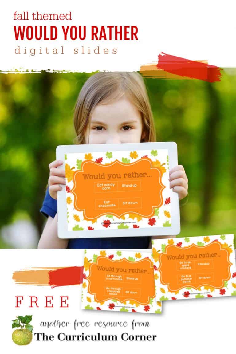 Fall Digital Would You Rather - The Curriculum Corner 123