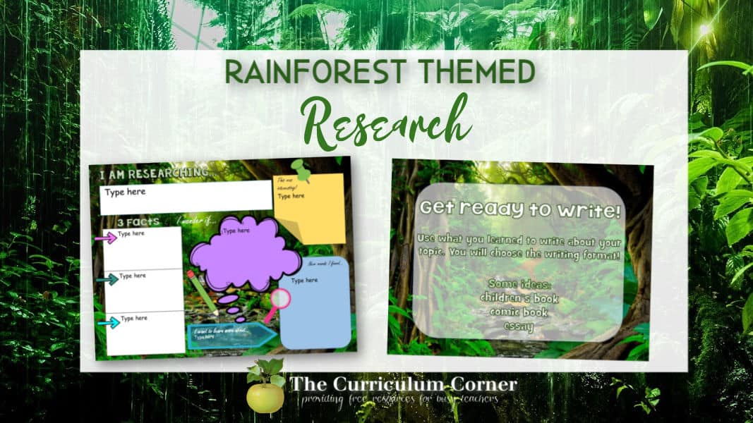 Rainforest: Virtual Sub Plans - The Curriculum Corner 123