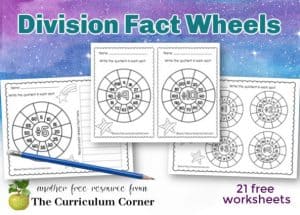 Division Math Fact Wheels - The Curriculum Corner 123