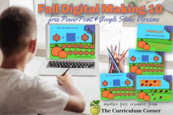 Fall Making 10 Digital Game - The Curriculum Corner 123