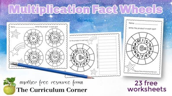 Multiplication Math Fact Wheels - The Curriculum Corner 123