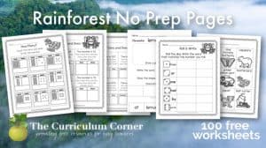 Rainforest No Prep Pages - The Curriculum Corner 123
