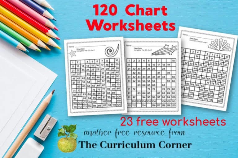 120 Chart Worksheets - The Curriculum Corner 123