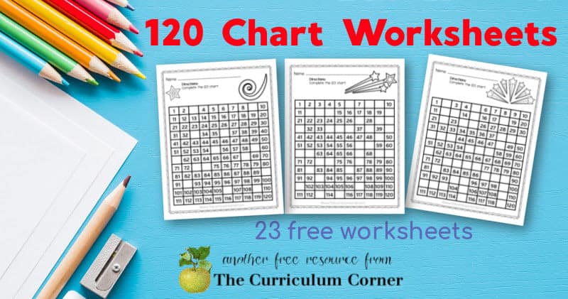 120 Chart Worksheets - The Curriculum Corner 123