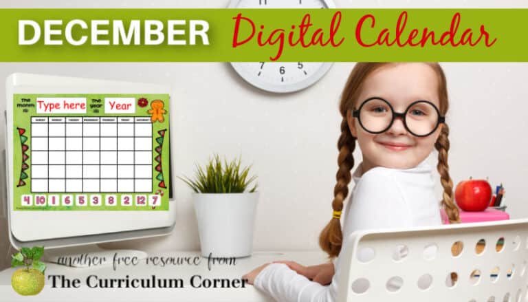 december digital calendar 1 fb - The Curriculum Corner 123