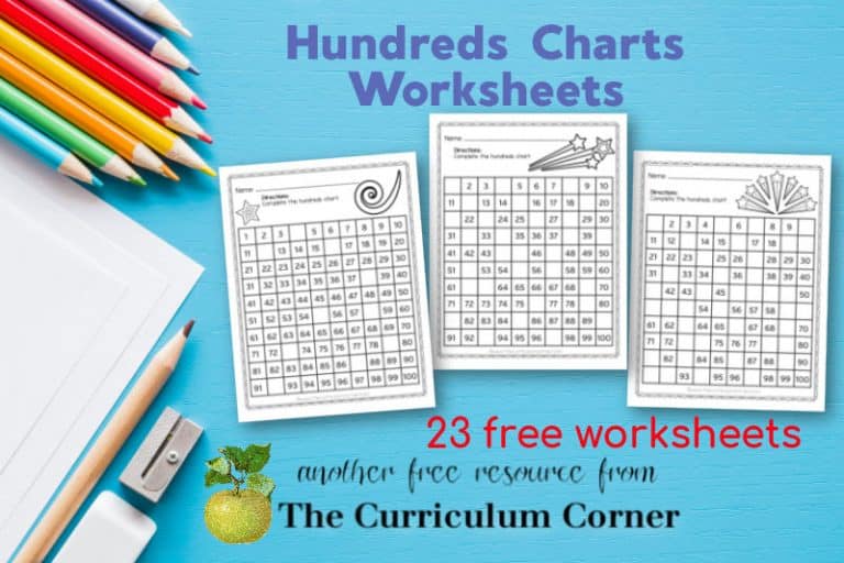 Hundreds Chart Worksheets - The Curriculum Corner 123