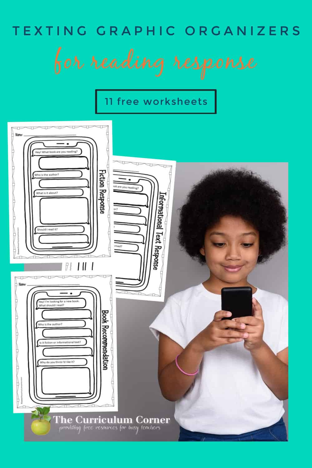 Texting Graphic Organizers for Reading Response - The Curriculum Corner 123