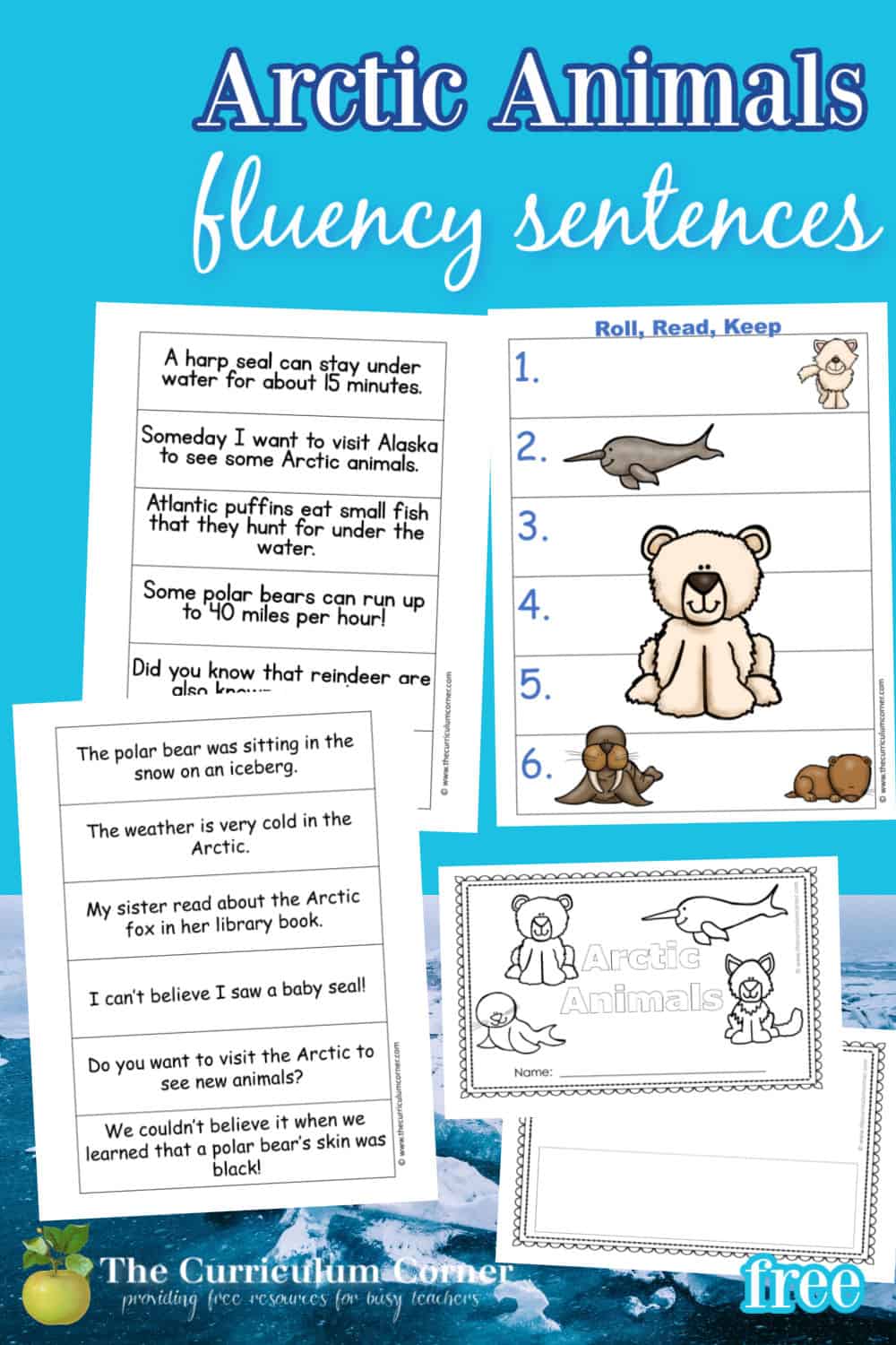 Arctic Animals Fluency Sentences - The Curriculum Corner 123