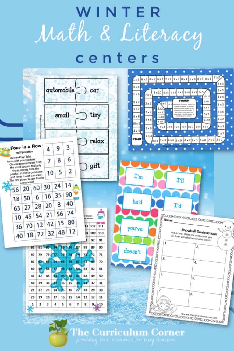 Winter Wonders Centers - The Curriculum Corner 123