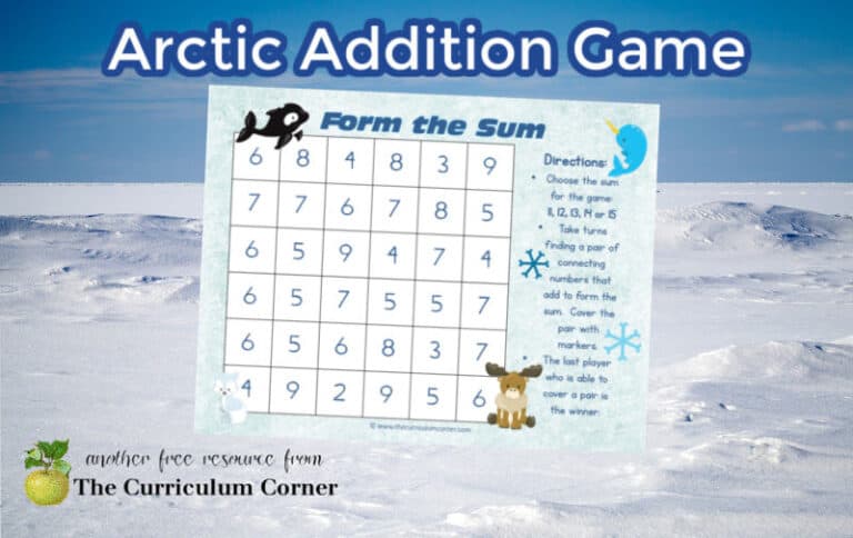 Arctic Animals Addition Game - The Curriculum Corner 123