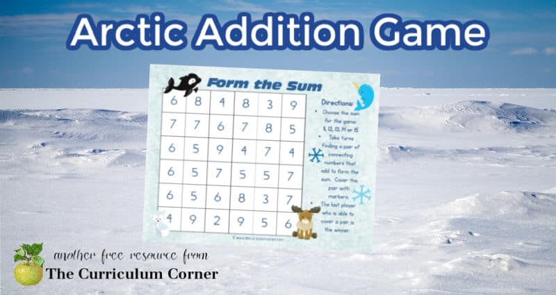 Arctic Animals Addition Game - The Curriculum Corner 123