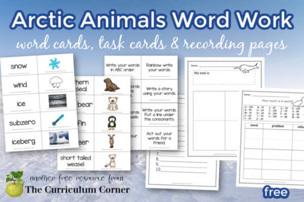 Arctic Word Cards w/ Activities - The Curriculum Corner 123