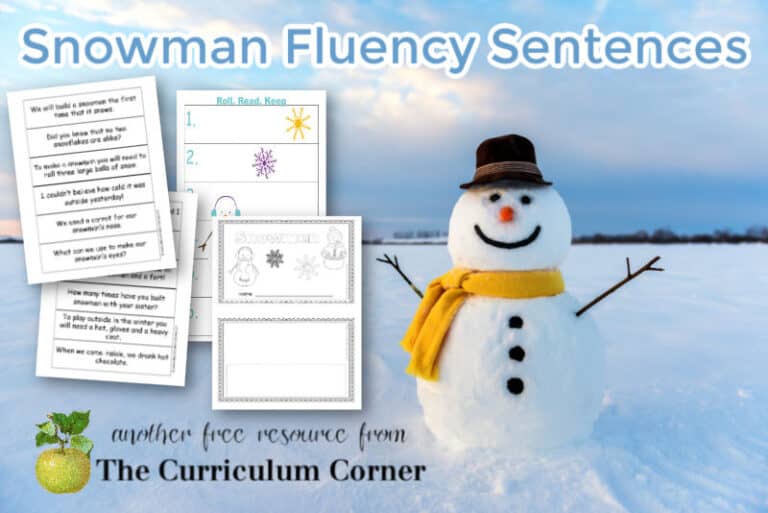 Snowman Fluency Sentences - The Curriculum Corner 123