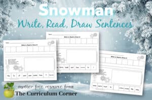 Snowman Read, Write & Draw It! - The Curriculum Corner 123