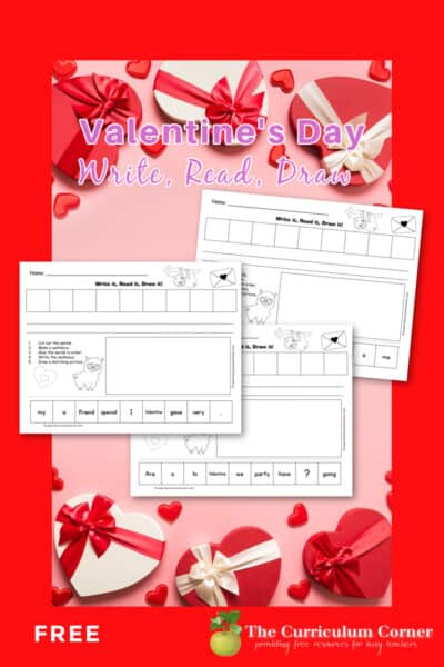 Valentine's Day Read, Write & Draw It! - The Curriculum Corner 123