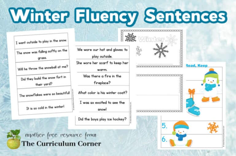 Winter Fluency Sentences - The Curriculum Corner 123