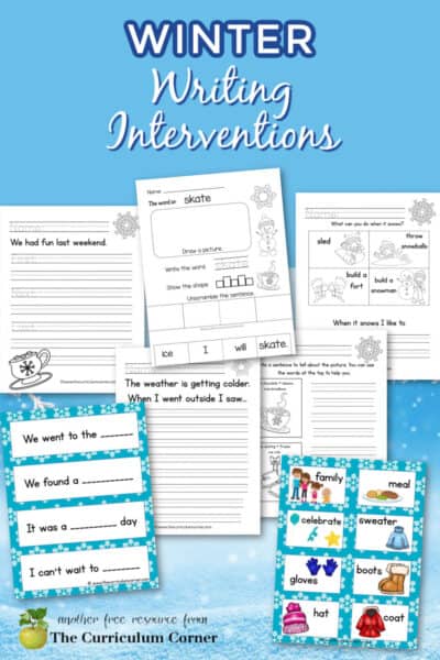 Winter Writing Interventions - The Curriculum Corner 123