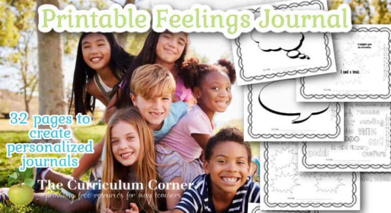 feelings journal 1 fb - The Curriculum Corner 123