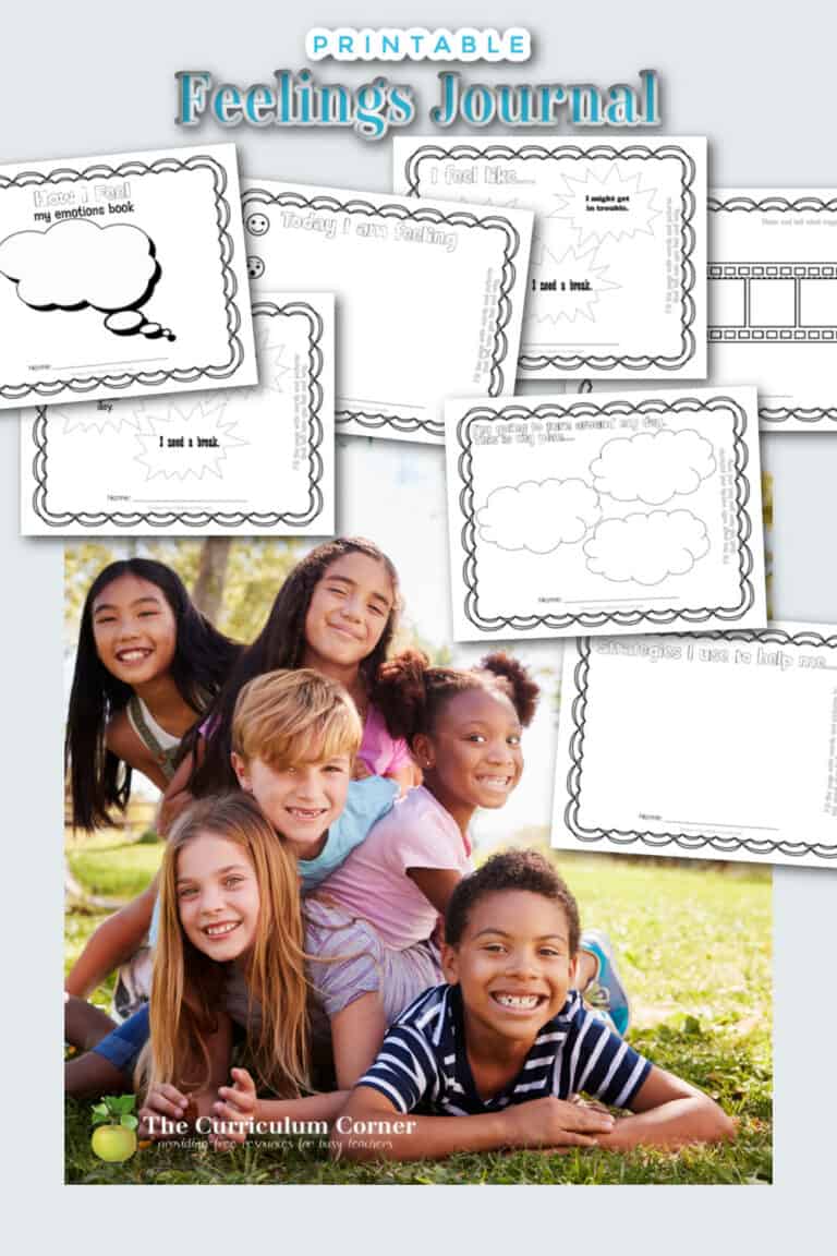 Printable Feelings Journal - The Curriculum Corner 123