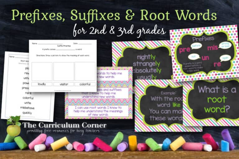 Root Words, Prefixes & Suffixes Collection - The Curriculum Corner 123