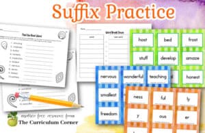 Suffix Practice for Word Work - The Curriculum Corner 123