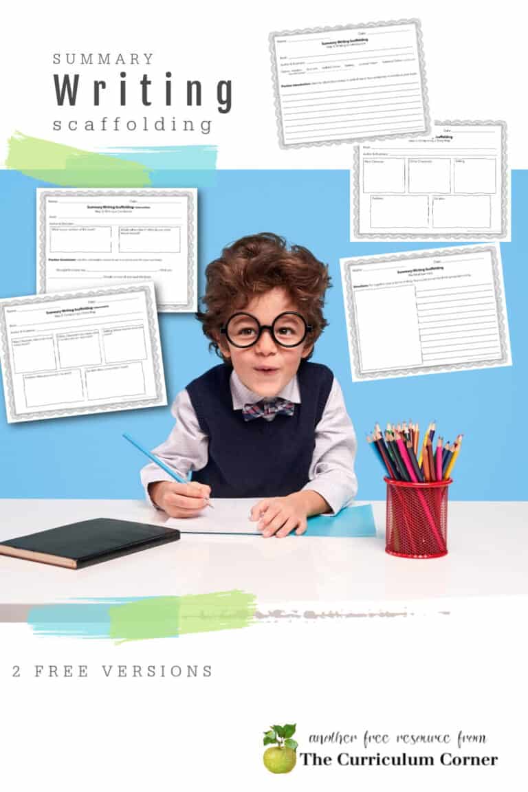 Summary Writing Scaffolding - The Curriculum Corner 123