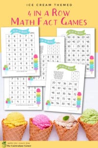 Printable 4 in a Row Math Games - The Curriculum Corner 123