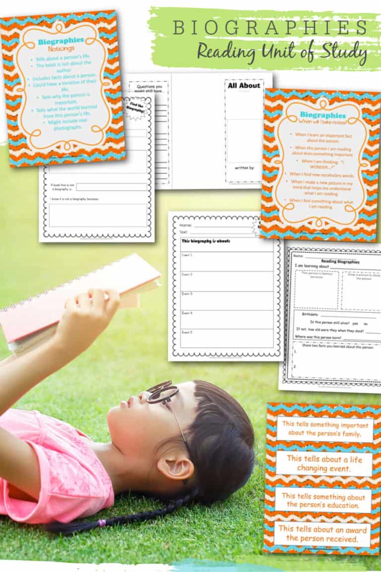 Biography Unit of Study for Reading - The Curriculum Corner 123