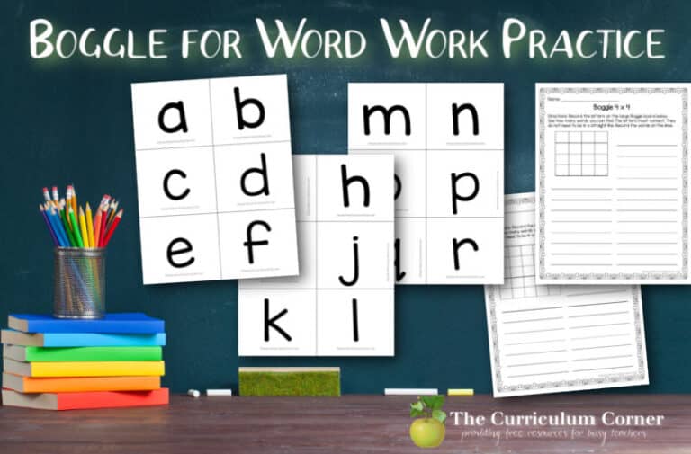 Boggle for Word Work Practice - The Curriculum Corner 123