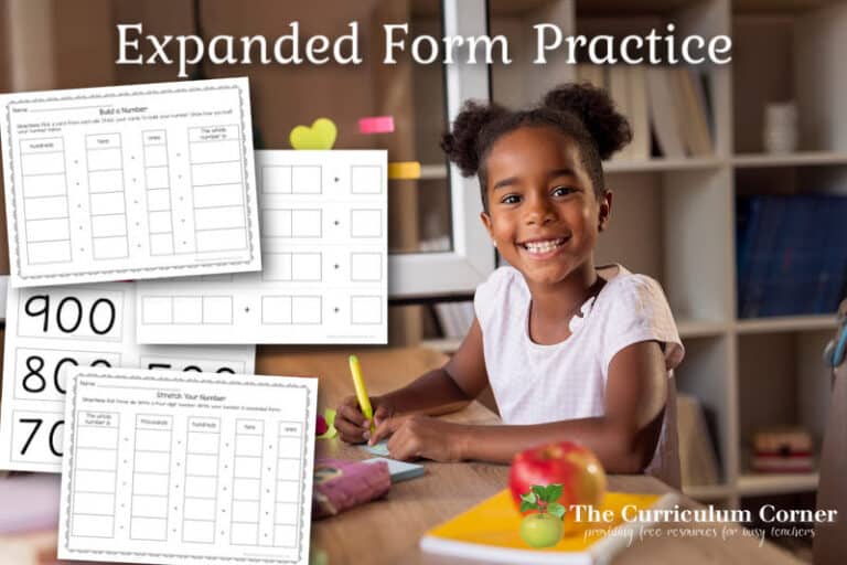 Expanded Form - The Curriculum Corner 123